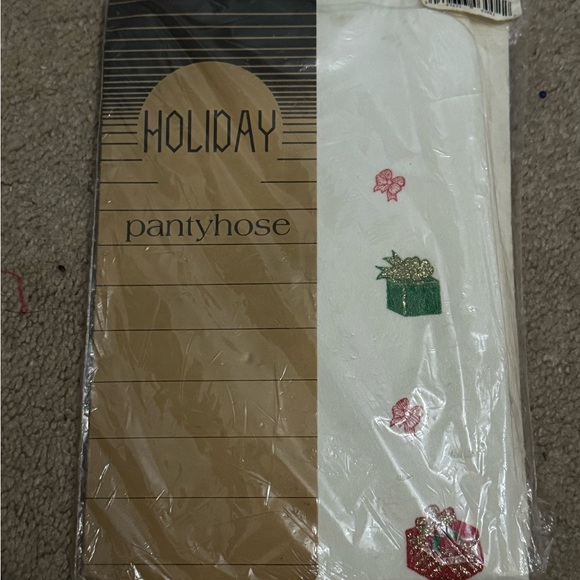 Other | Vintage Holiday Pantyhose With Festive Embroidery | Poshmark